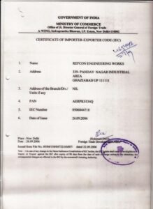 Certificates - Refcon Engineering Works